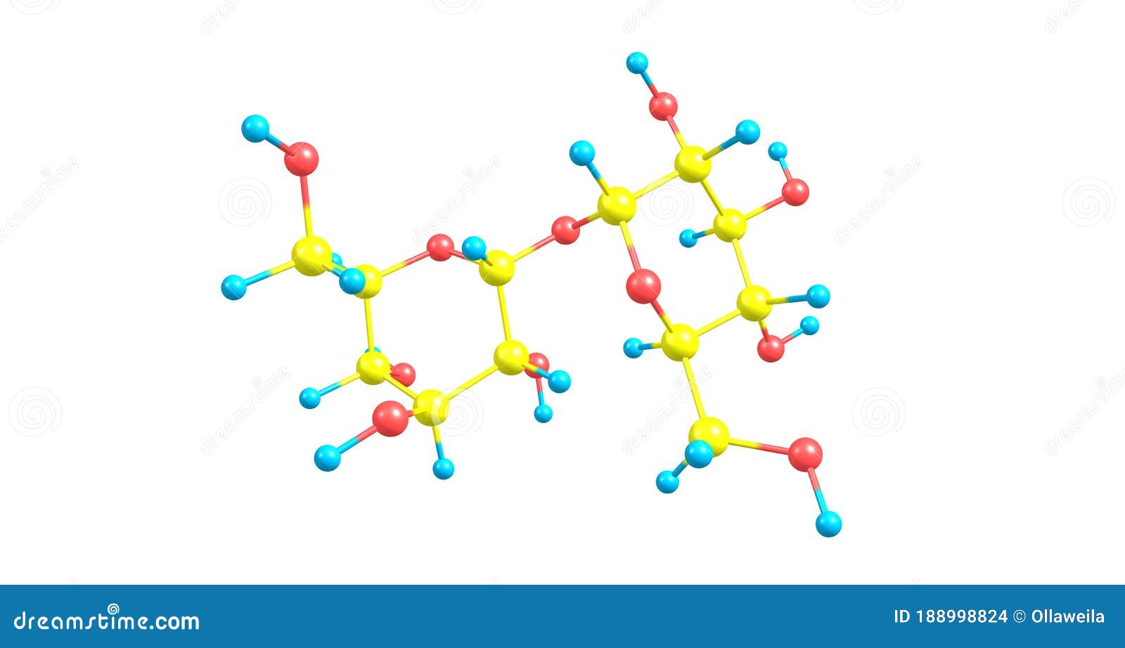 Trehalose Molecular Structure Isolated on White Stock Illustration ...