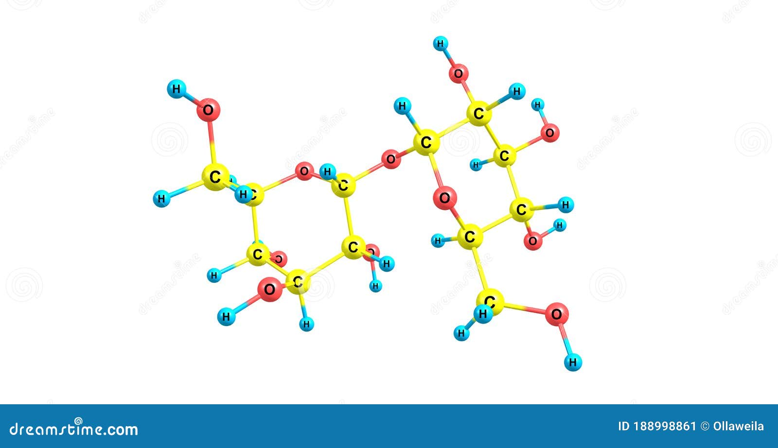 Trehalose Molecular Structure Isolated on White Stock Illustration ...