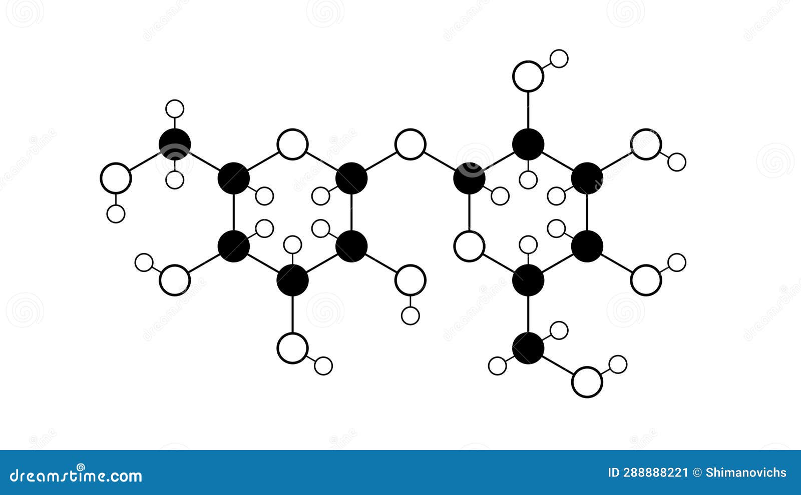 Trehalose Molecule, Structural Chemical Formula, Ball-and-stick Model ...