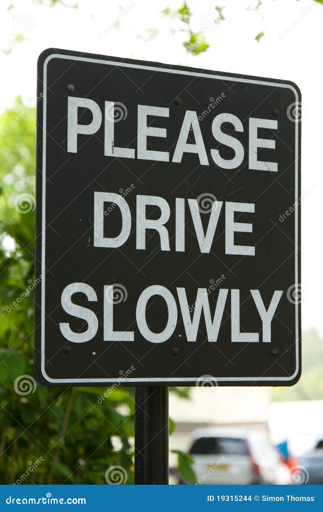 Treiben Sie Bitte Langsam Zeichen an Stockfoto - Bild von zeichen ...