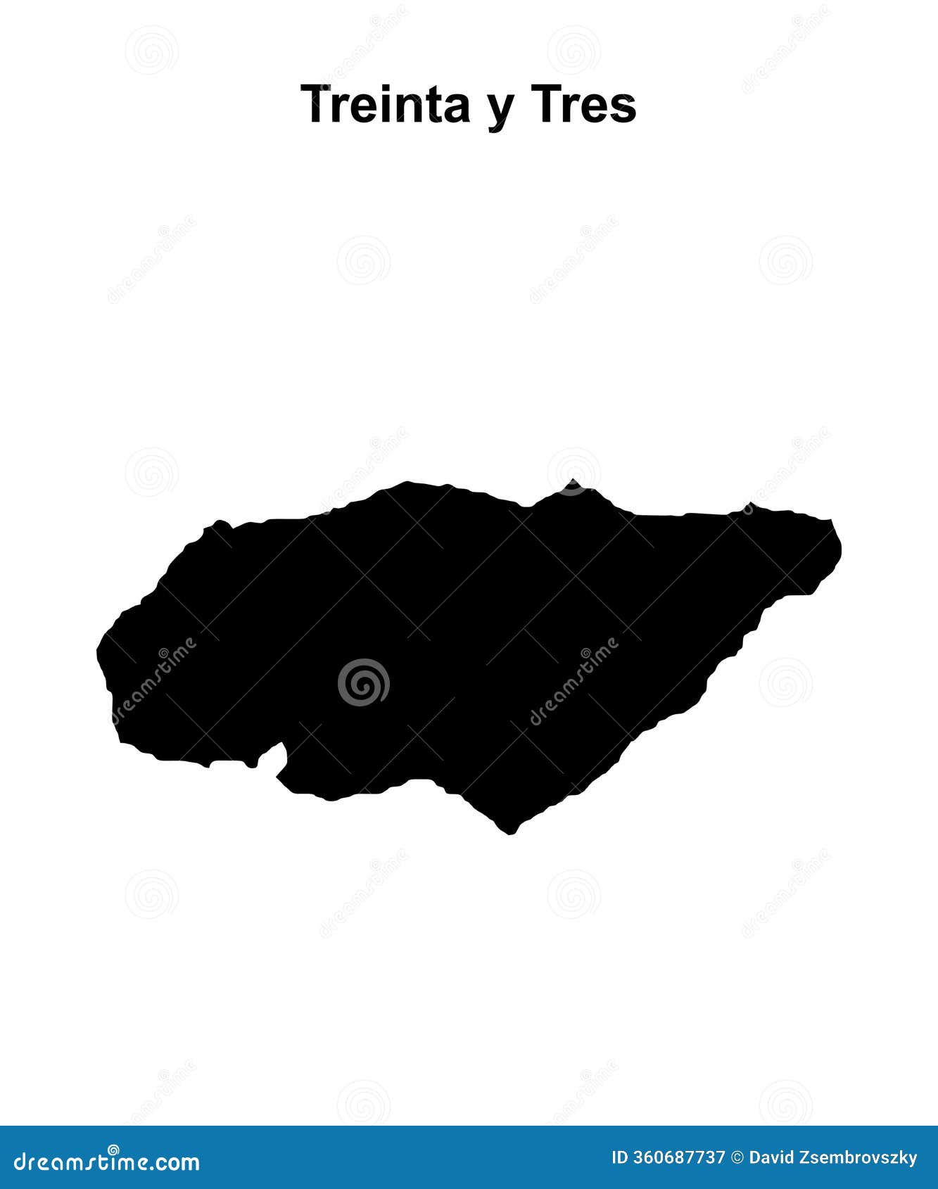 Treinta y Tres outline map stock illustration. Illustration of ...