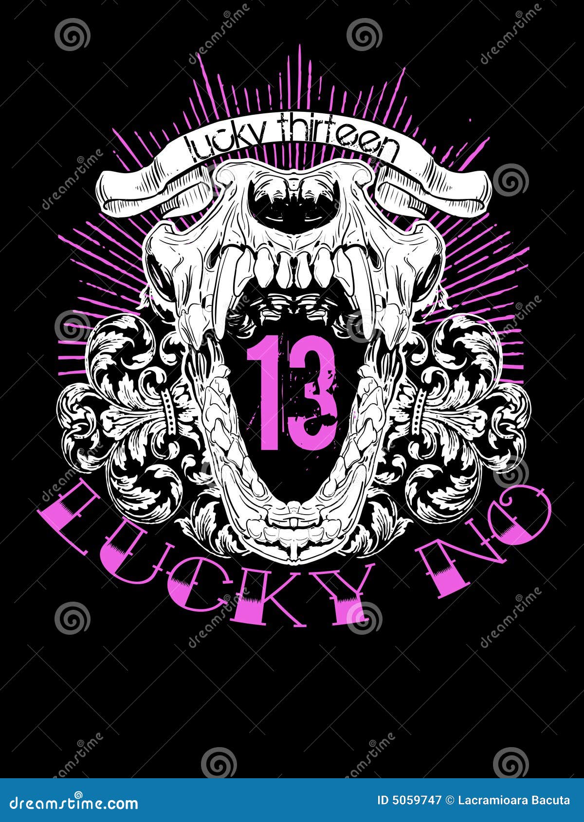 Treize chanceux illustration de vecteur. Illustration du pointu - 5059747