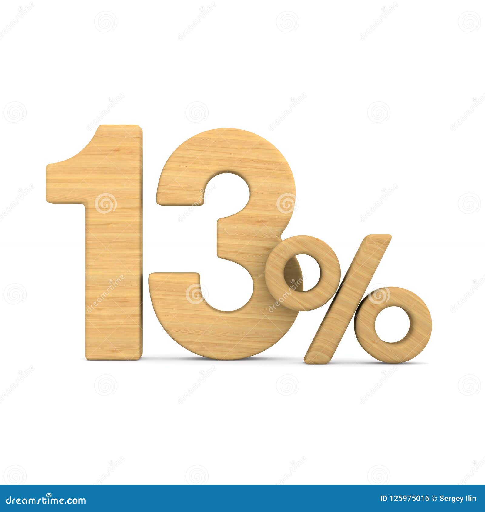 Treize Pour Cent Sur Le Fond Blanc Illustration 3d D'isolement ...