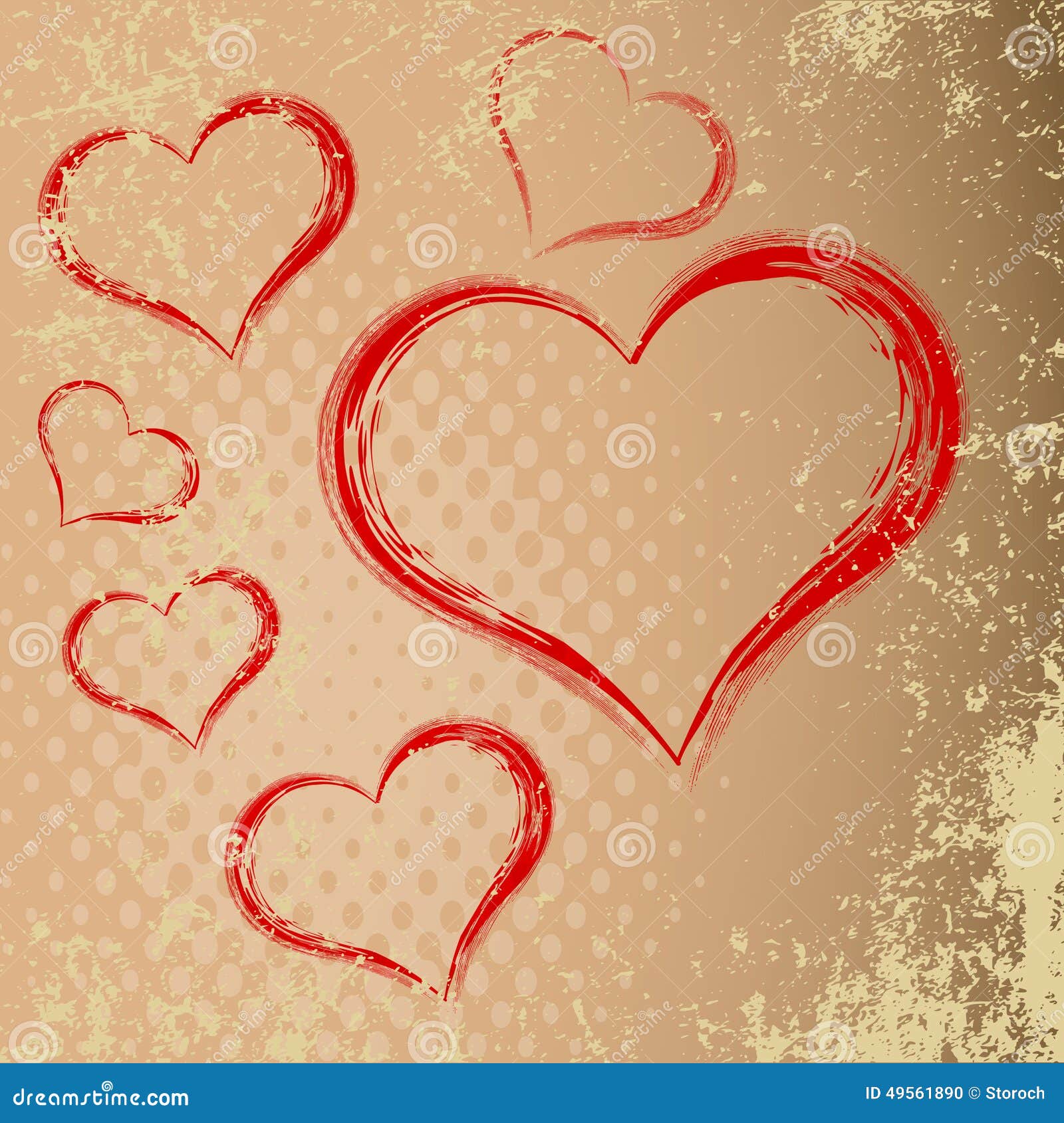 Trekkend in De Vorm Van Hart, Abstract Hart Met Grungedesi Vector ...