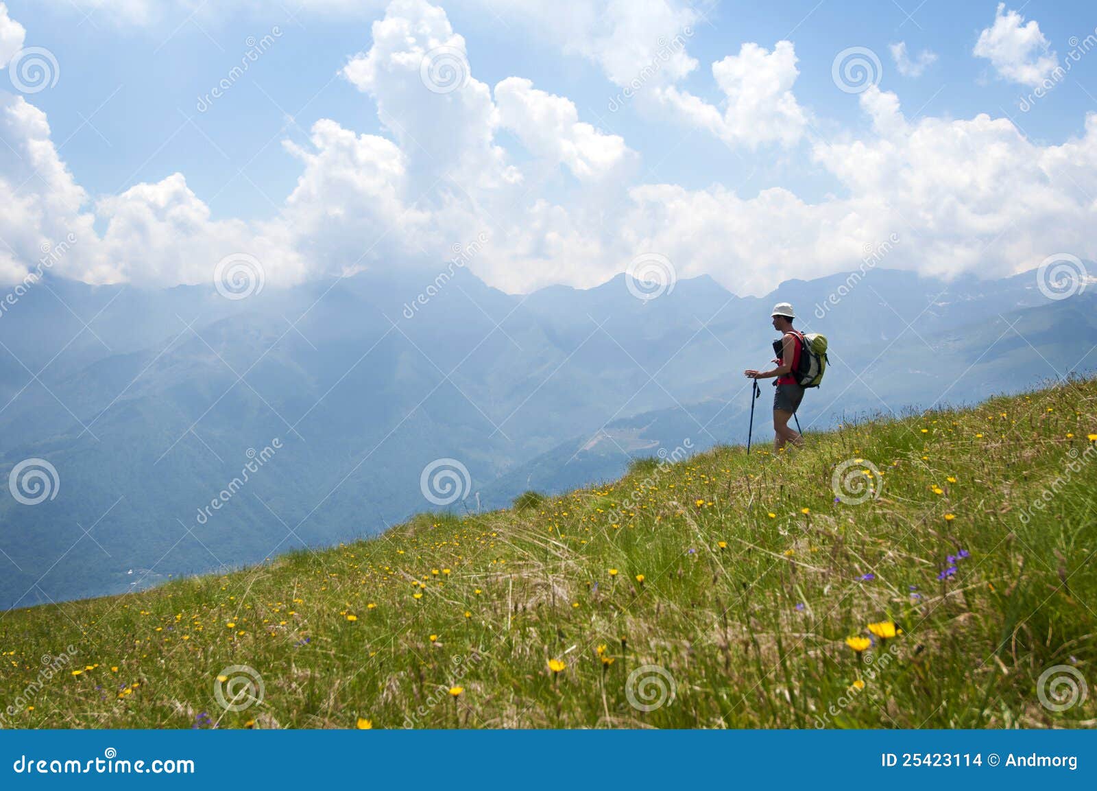 Trekking in the Alps stock photo. Image of baton, alpine - 25423114