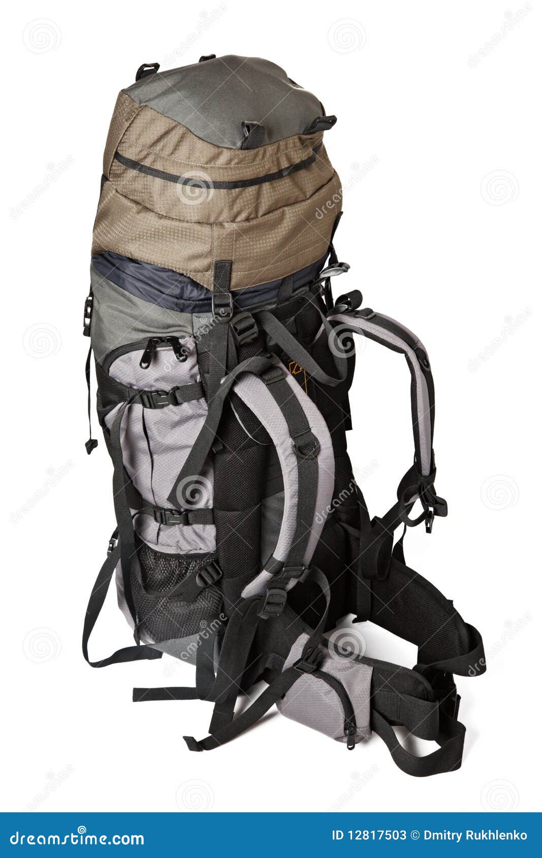 Trekking backpack isolated stock image. Image of travel - 12817503