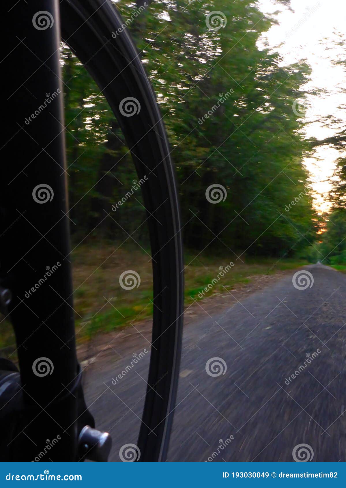 Trekking Bicycle Wheel on Way in Motion Stock Image - Image of ...