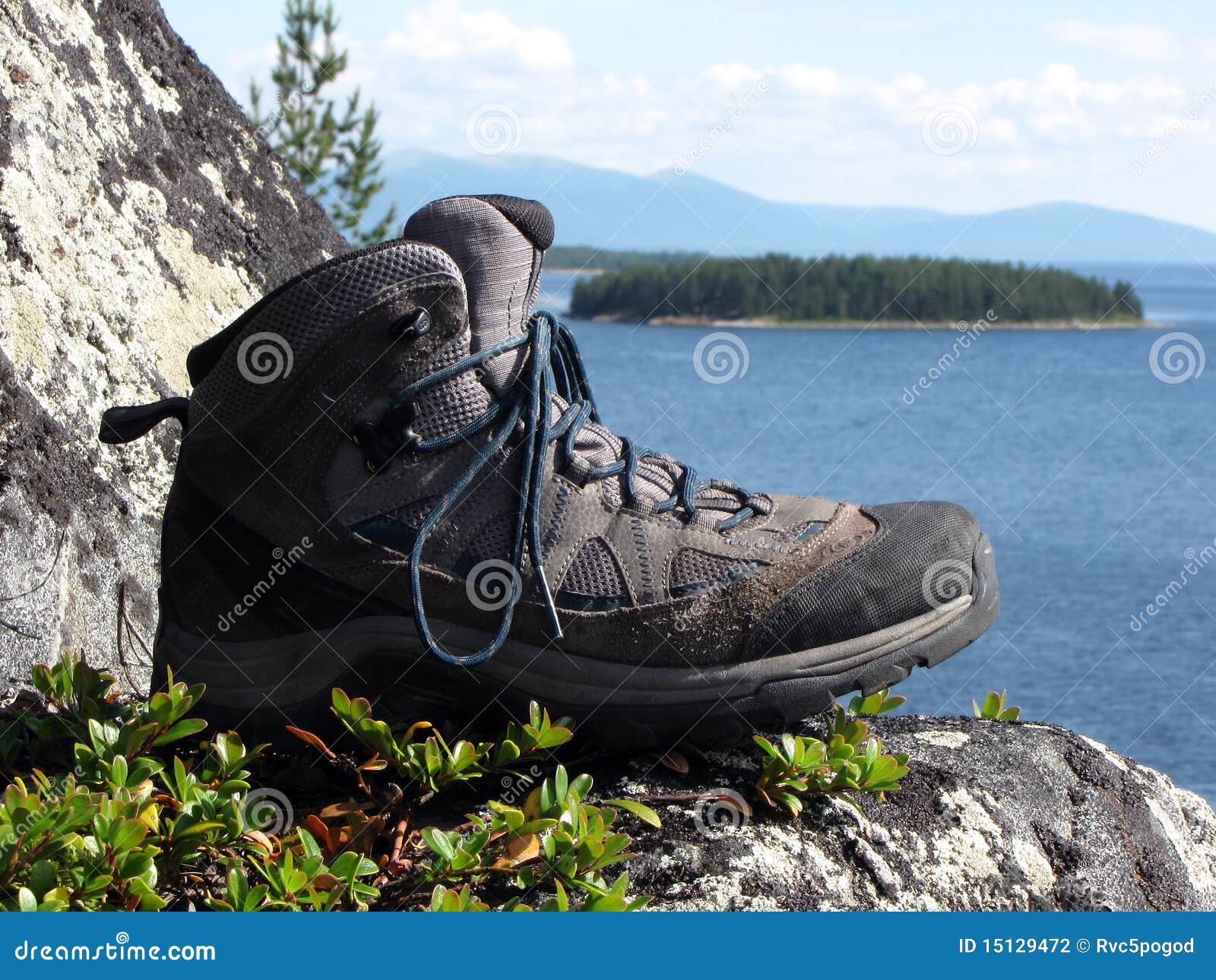 Trekking boot stock photo. Image of accessory, mountain - 15129472