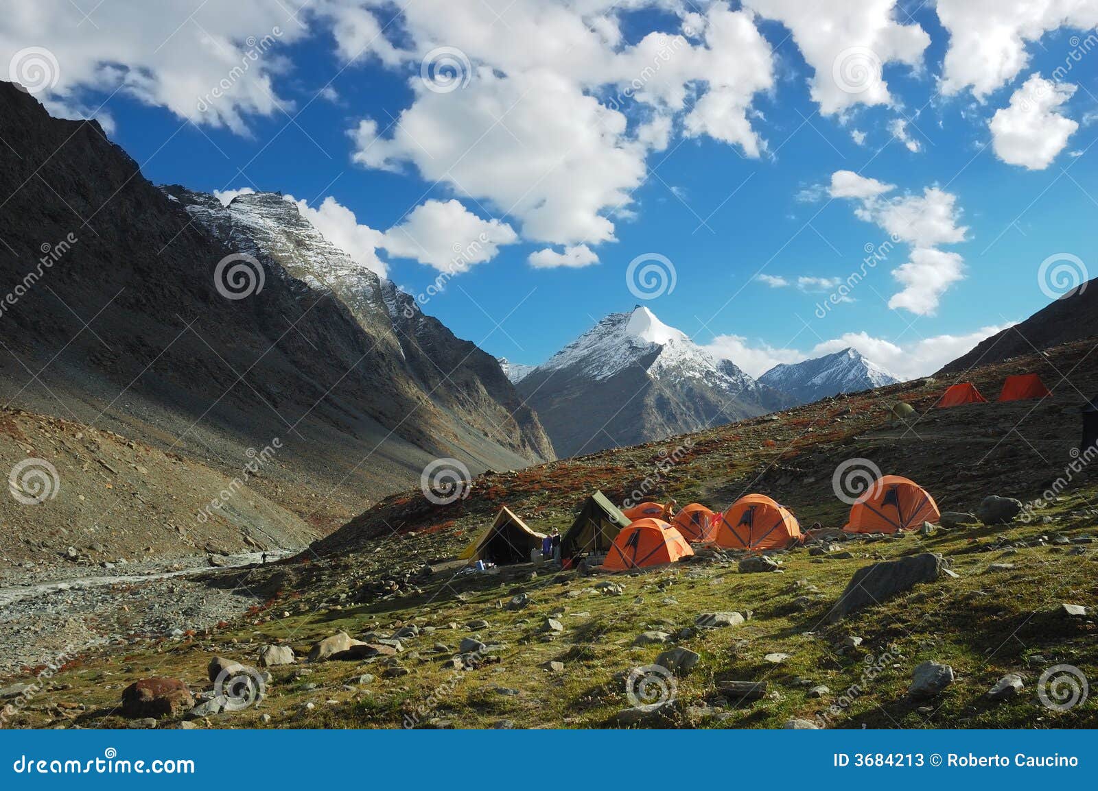 Trekking camp stock image. Image of trekkers, orange, hiker - 3684213
