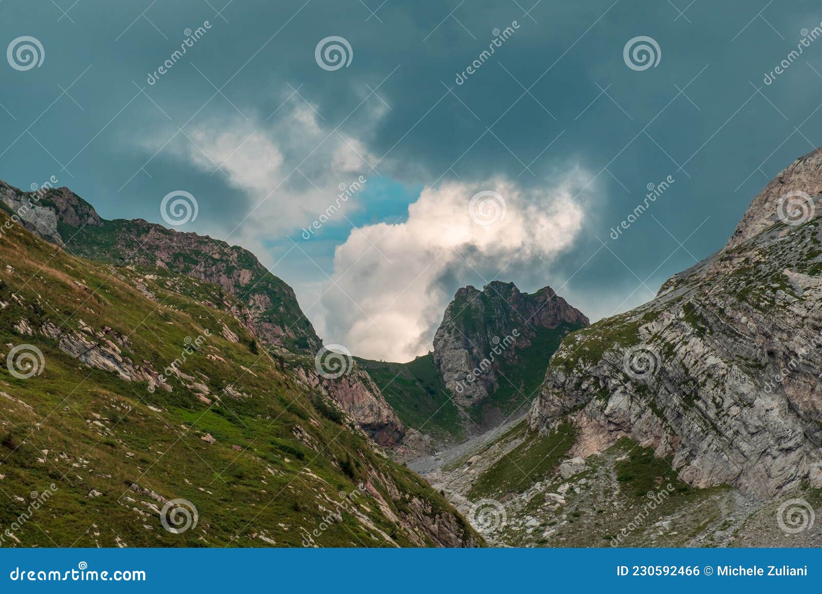Trekking in the Carnic Alps Stock Photo - Image of looking, carniche ...