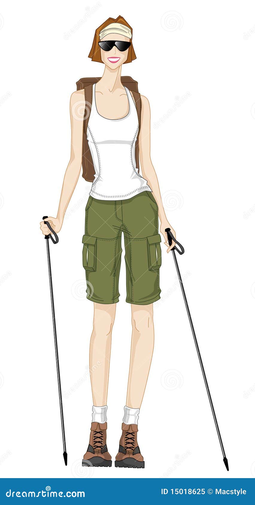 Trekking Boy. Vector Illustration | CartoonDealer.com #19081320