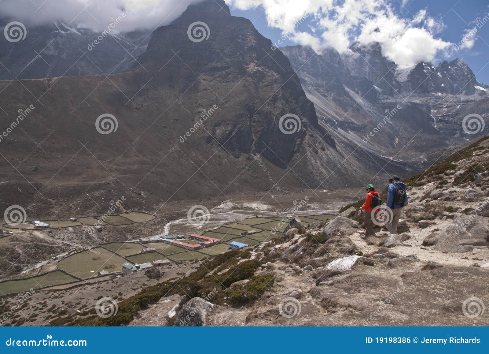 Trekking in the Himalayas stock photo. Image of nepal - 19198386