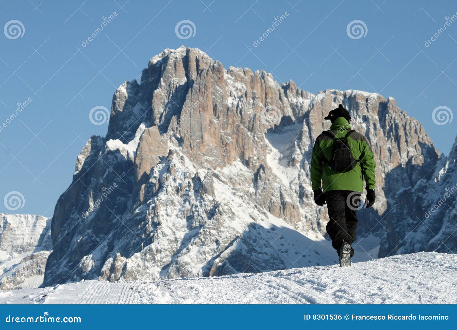 Trekking, snow climber stock photo. Image of mountain - 8301536