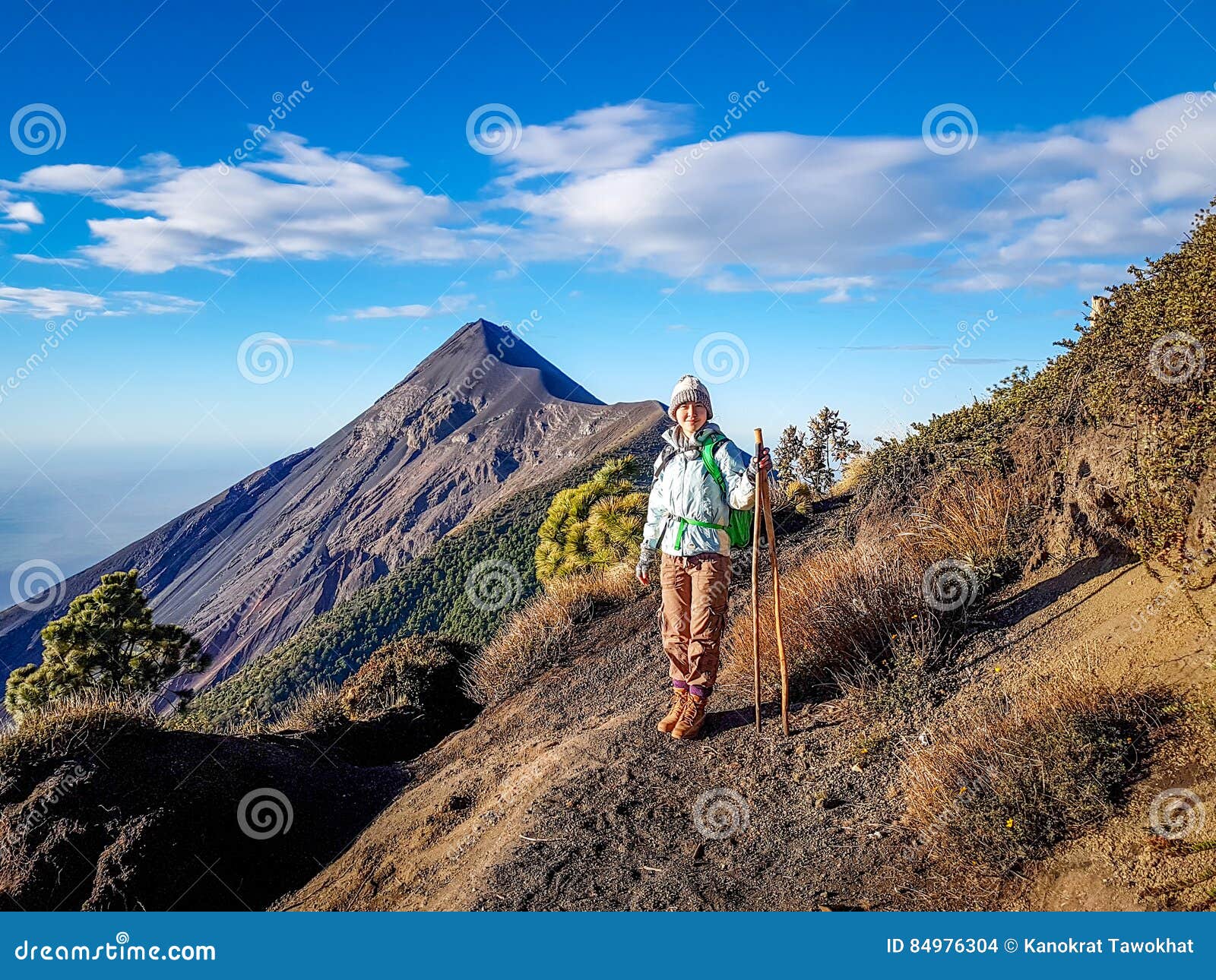 Trekking Trail of Acatenango Volcano ,Guatemala Stock Photo - Image of ...