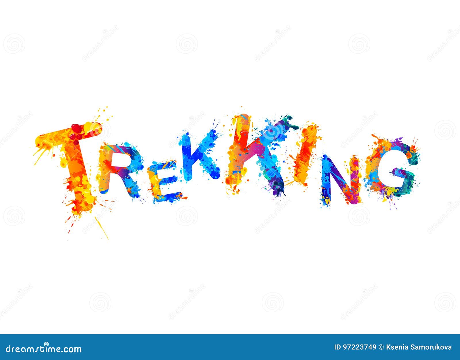 Trekking. Word of Splash Paint Letters Stock Vector - Illustration of ...