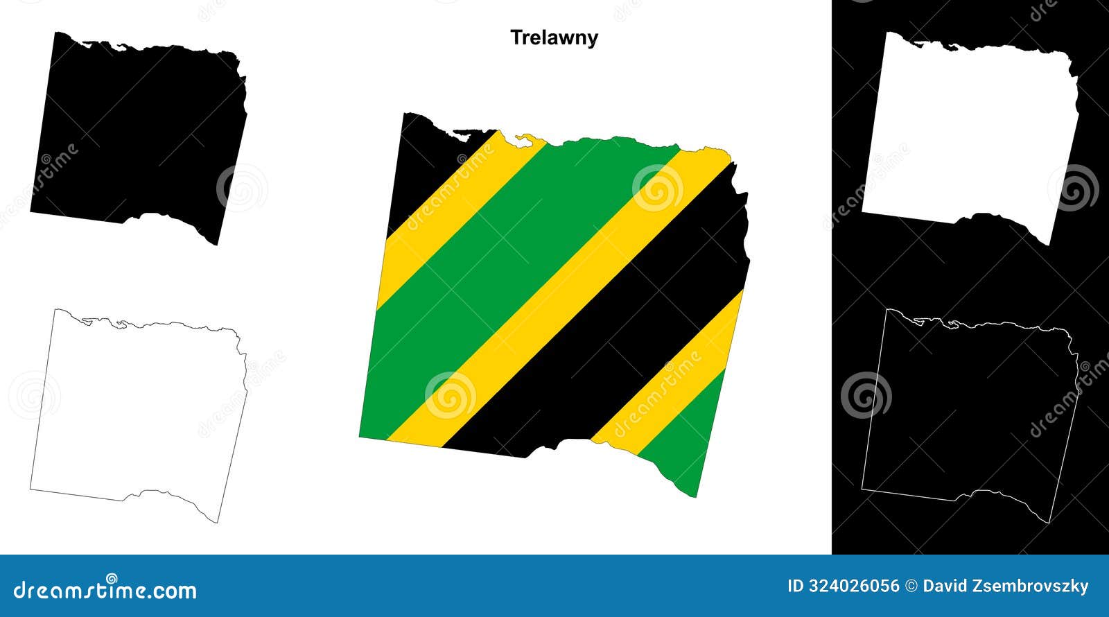 Trelawny outline map stock illustration. Illustration of tourism ...
