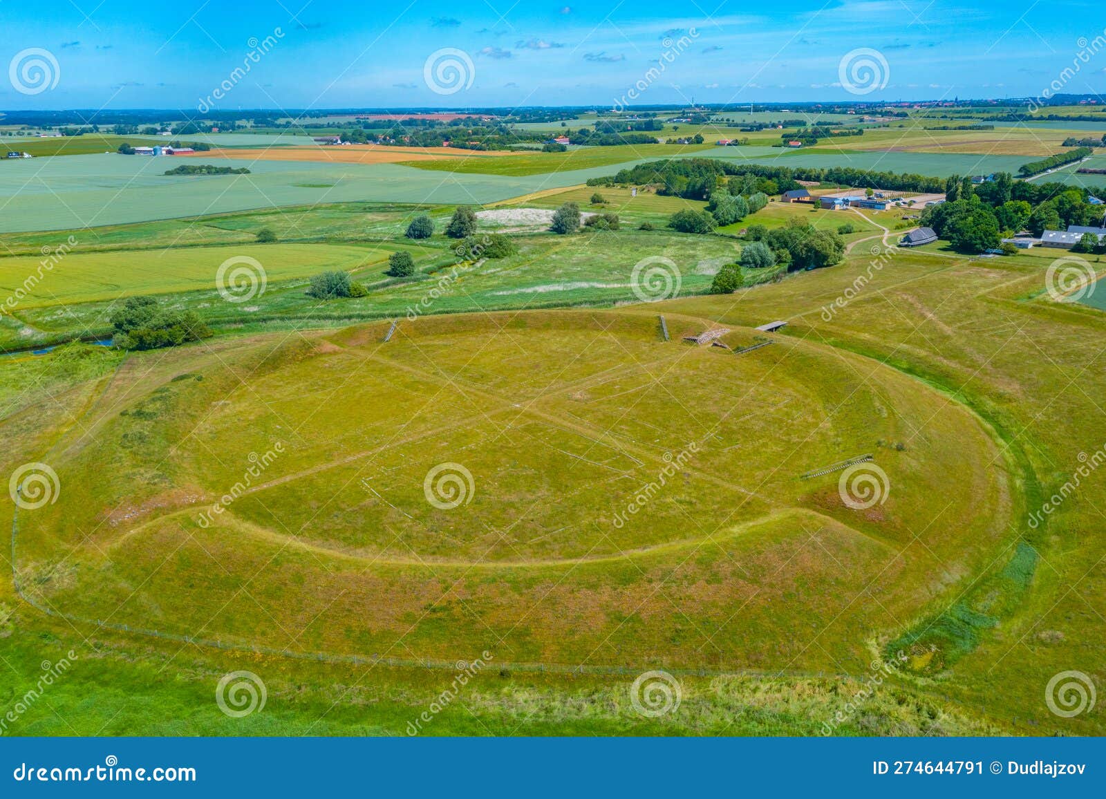 Trelleborg Viking Ring Fortress in Denmark Stock Image - Image of ...