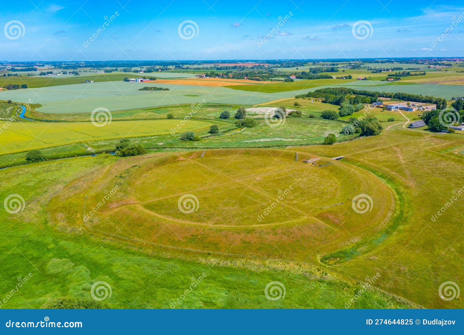Trelleborg Viking Ring Fortress in Denmark Stock Image - Image of ...