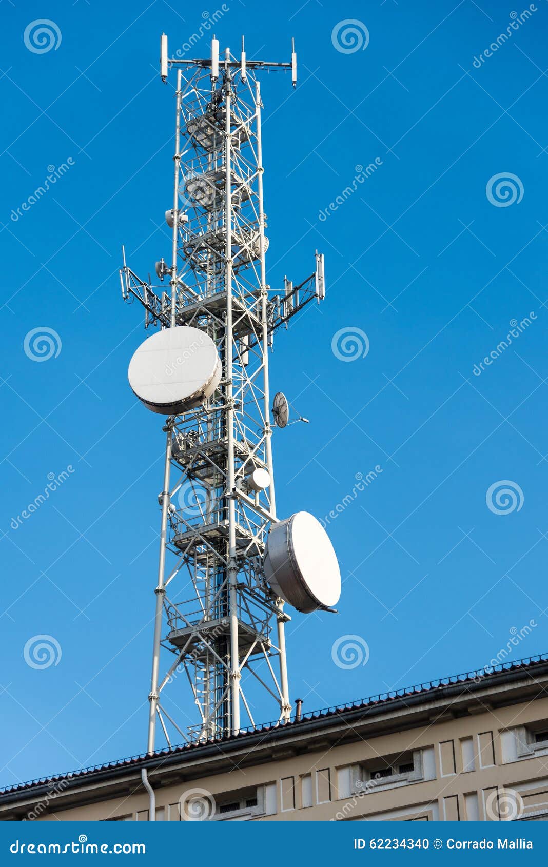 Trellis Mobile Antennas and Satellite Dishes Stock Photo - Image of ...