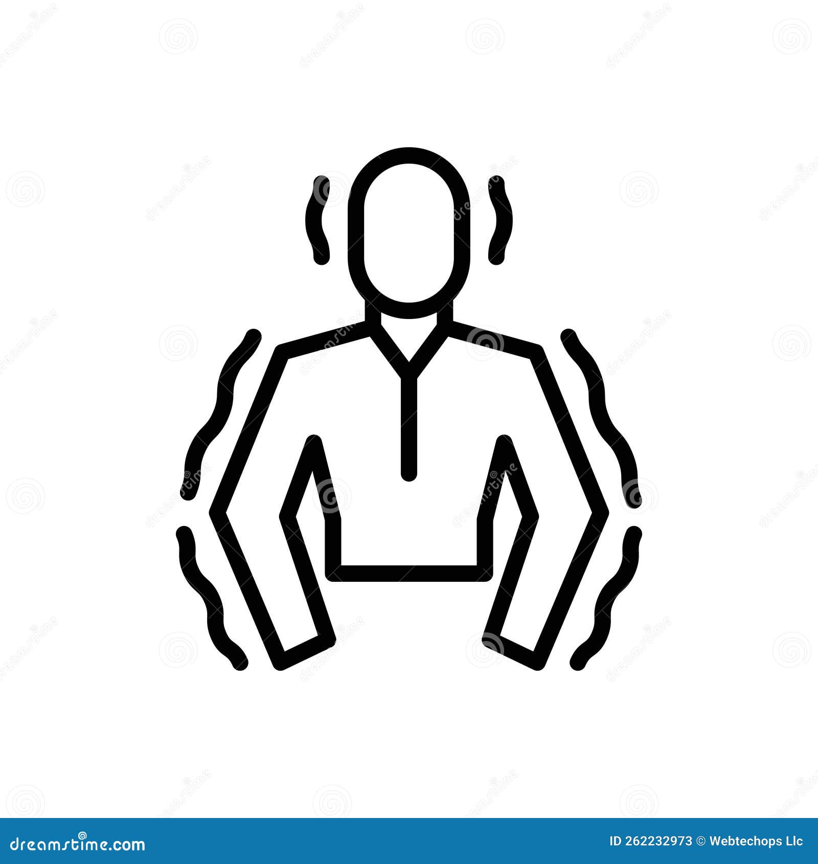 Hypothermia Line Icon, Vector Pictogram Of Person With Chills. Man ...