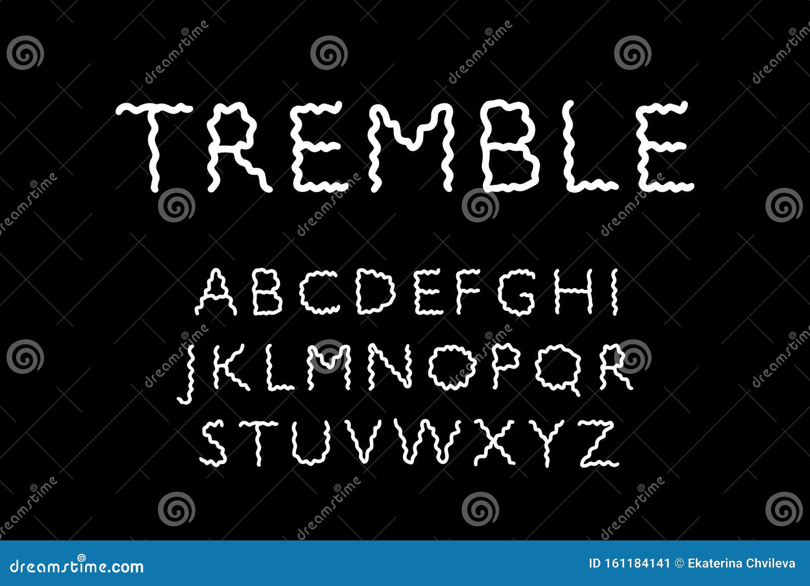 Tremble Hand Drawn Vector Type Font in Cartoon Comic Style Stock ...
