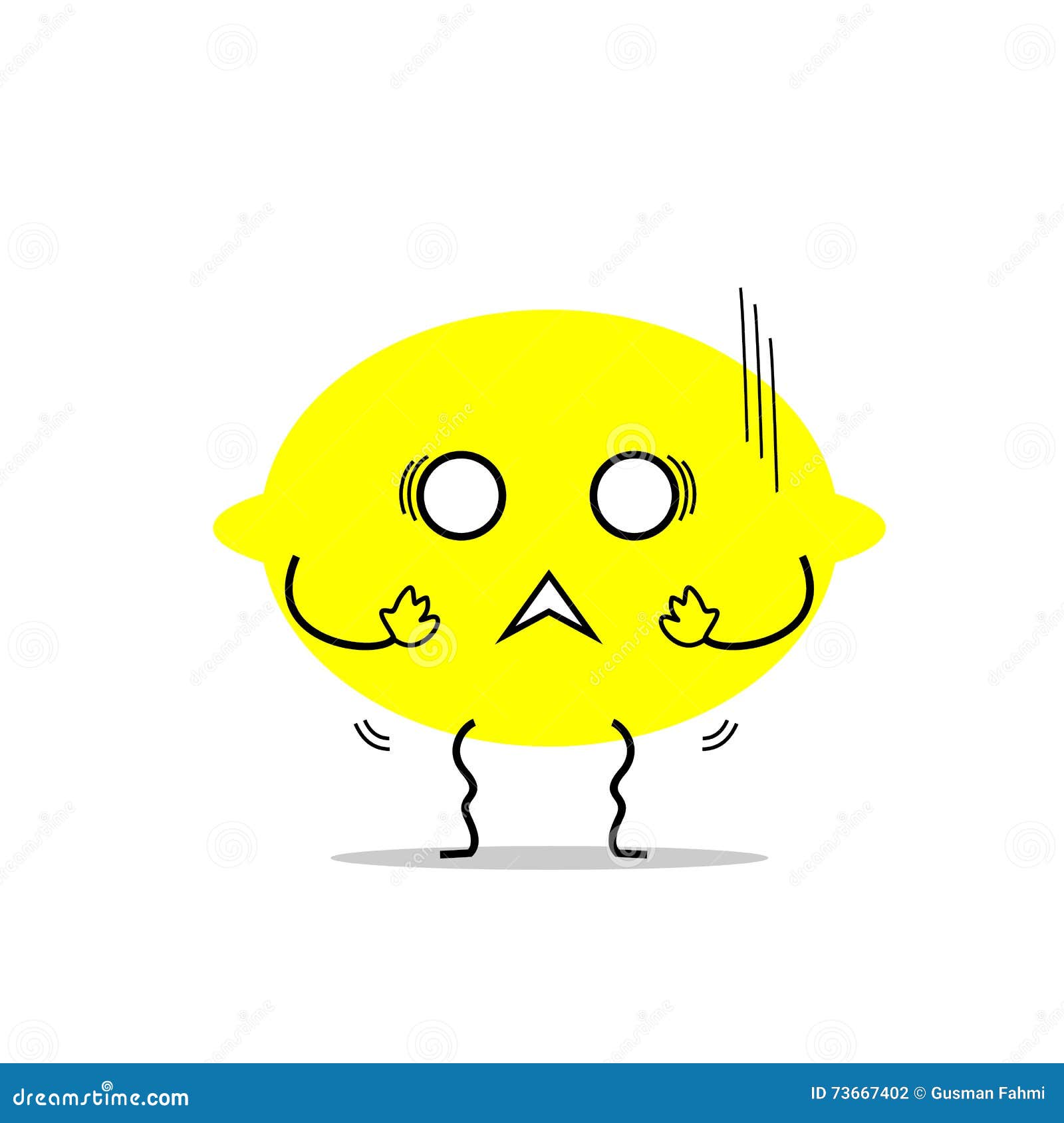 Trembling Lemon Simple Clean Cartoon Illustration Stock Vector ...