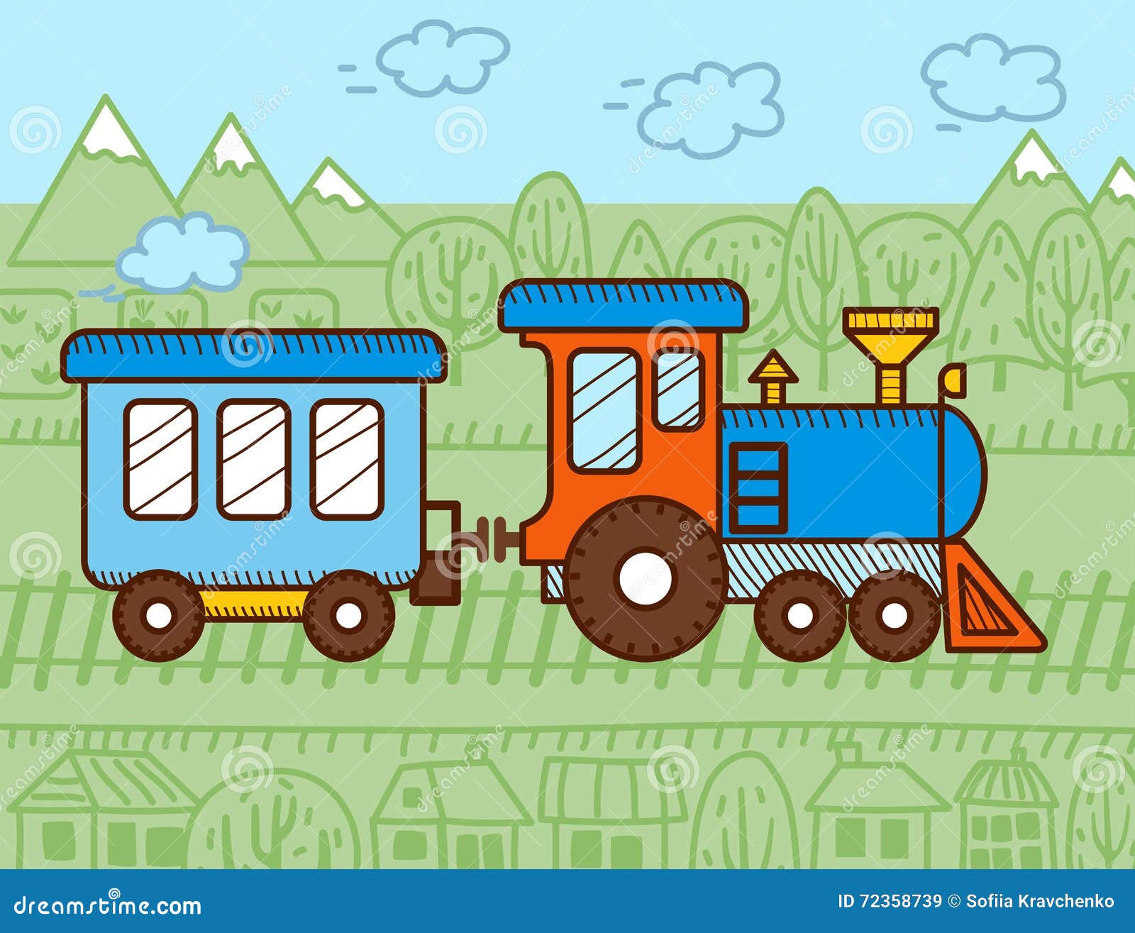 Tren De La Historieta Del Vector Ilustración del Vector - Ilustración ...