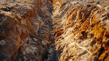 A Trench Dug into the Ground, Suitable for Construction Projects Stock ...