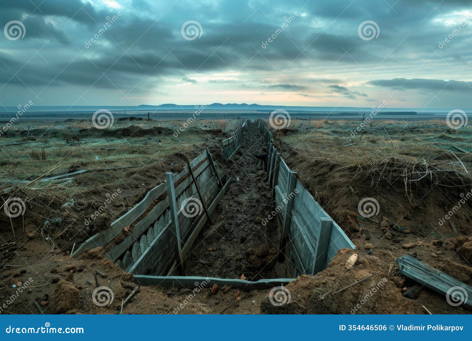 A Trench Dug in the Middle of a Field, Suitable for Construction or ...