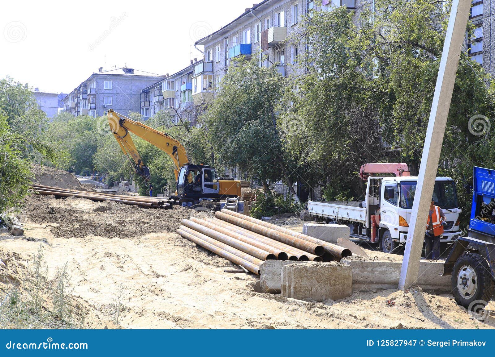 Pipeline repair stock image. Image of hole, pipeline - 125827947