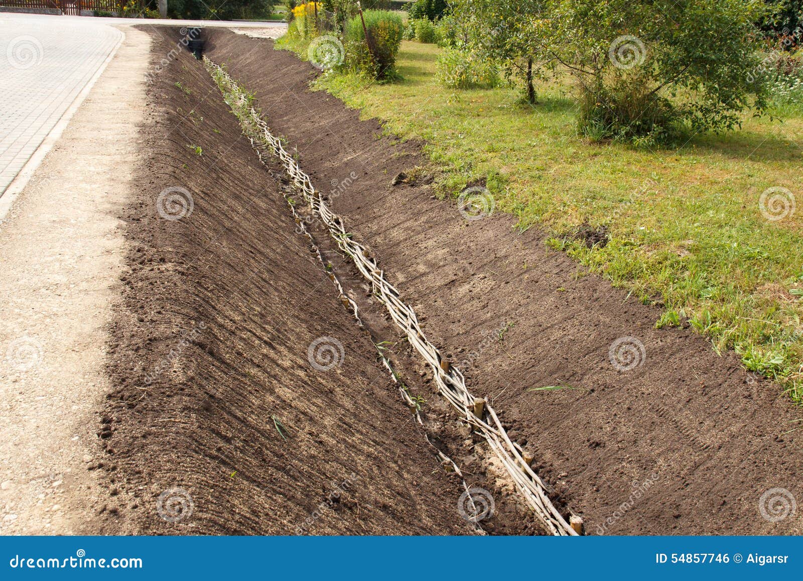 Trench stock photo. Image of pile, excavation, sand, field - 54857746