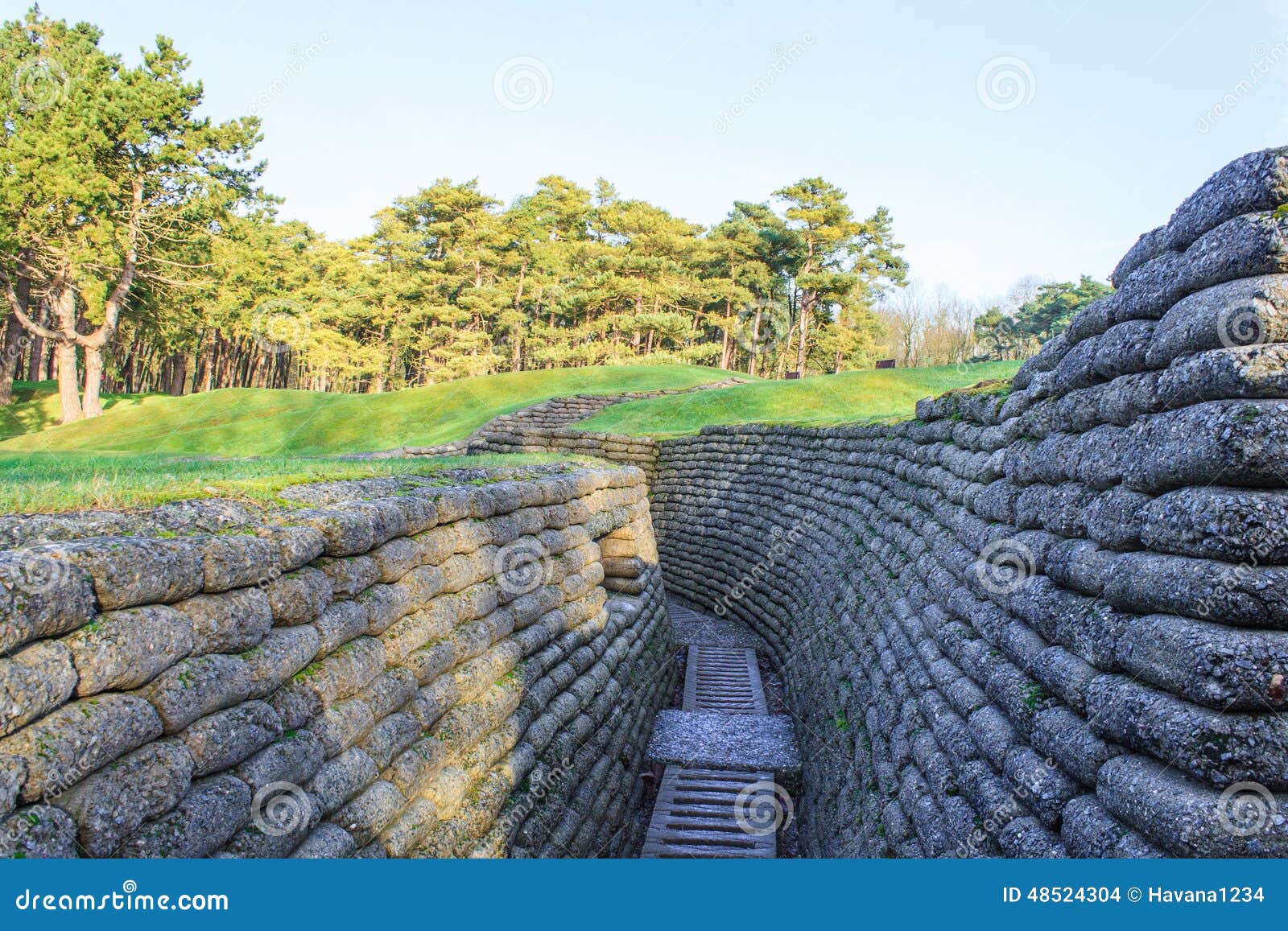 The Trenches on Battlefield of Vimy Ridge France. Stock Photo - Image ...