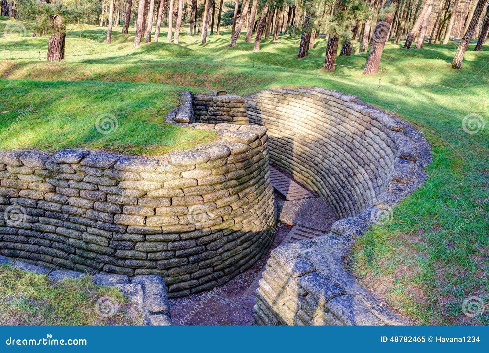 The Trenches on Battlefield of Vimy Ridge France. Stock Image - Image ...