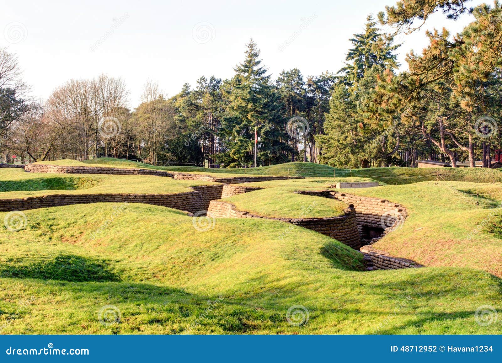 The Trenches and Craters on Battlefield of Vimy Ridge. Stock Photo ...