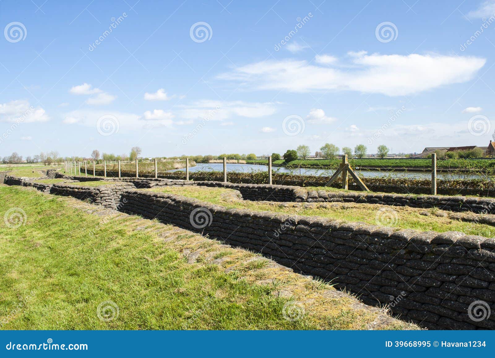 Trenches of Death WW1 Sandbag Flanders Fields Belgium Stock Image ...