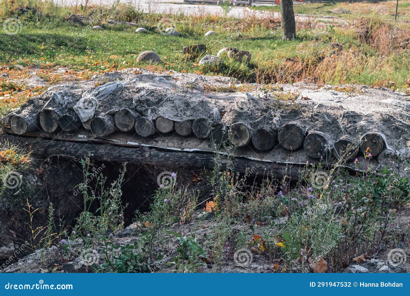 Trenches Were Dug Near the Fighting Stock Photo - Image of grass, pond ...