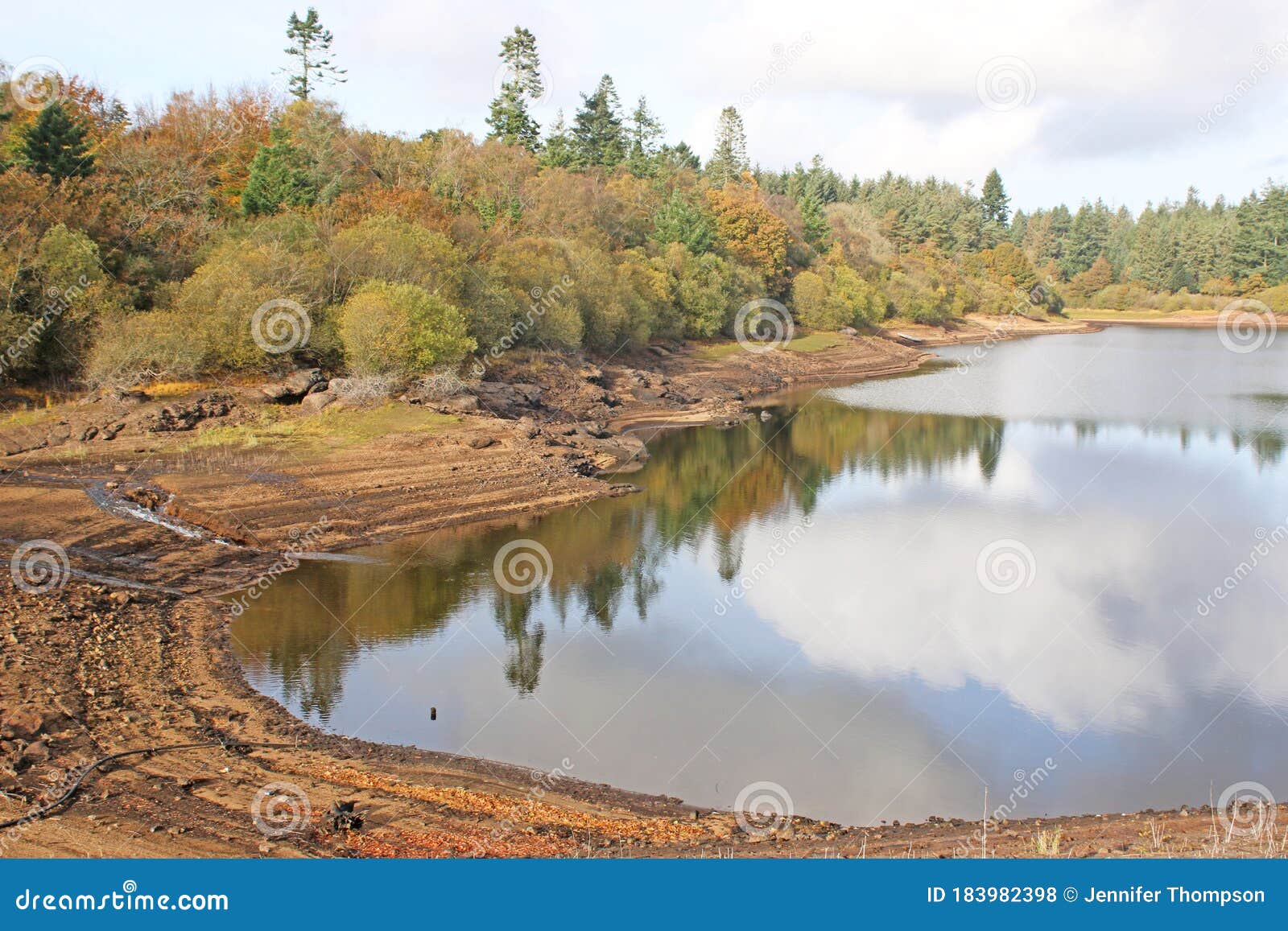 Trenchford Reservoir, Devon, in Autumn Stock Photo - Image of hill ...