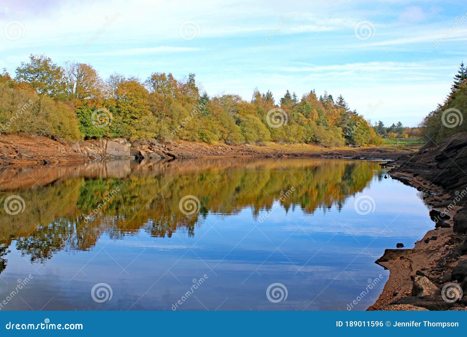 Trenchford Reservoir, Devon, in Autumn Stock Photo - Image of fall ...