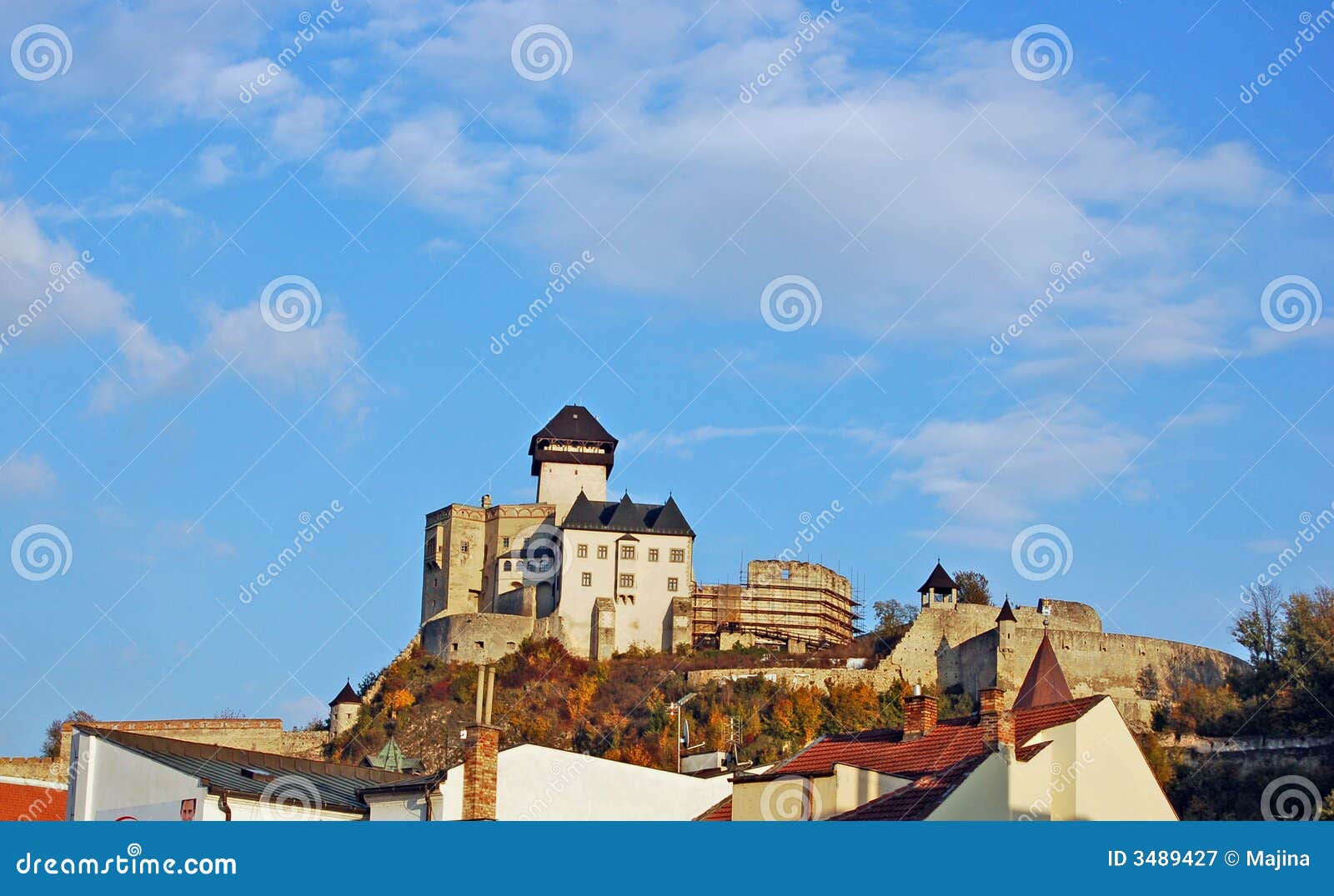 Trencin Castle stock image. Image of autumn, buildings - 3489427