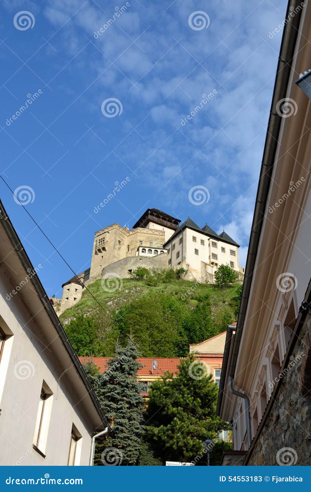 Trencin Castle stock image. Image of background, scene - 54553183