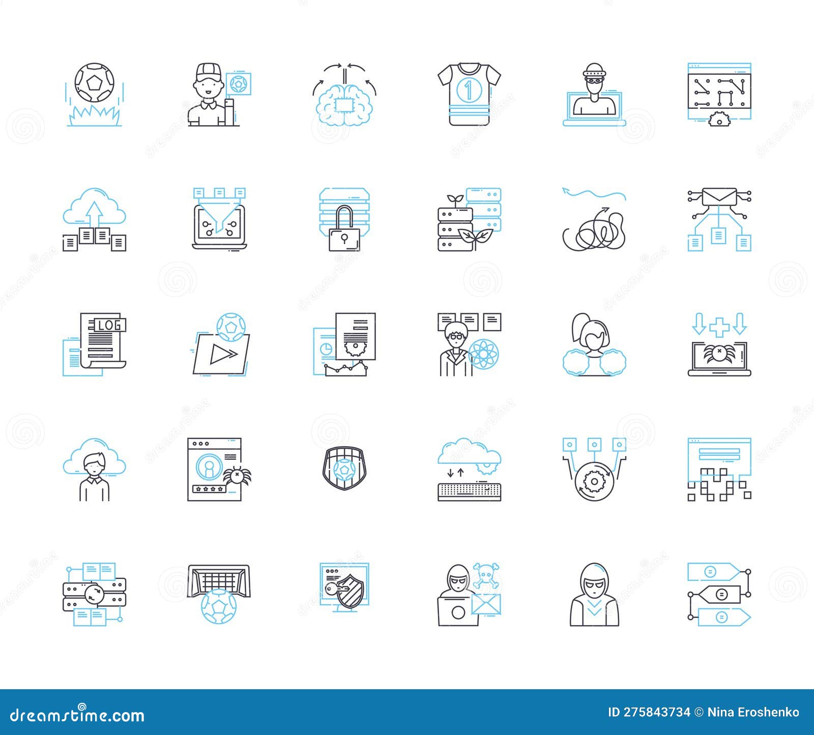Trend Analysis Linear Icons Set Forecasting Detection Monitoring