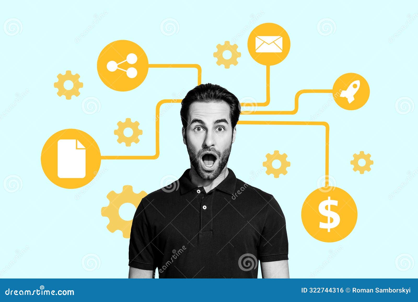 Trend Artwork Composite Sketch Image Collage of Innovation Internet ...