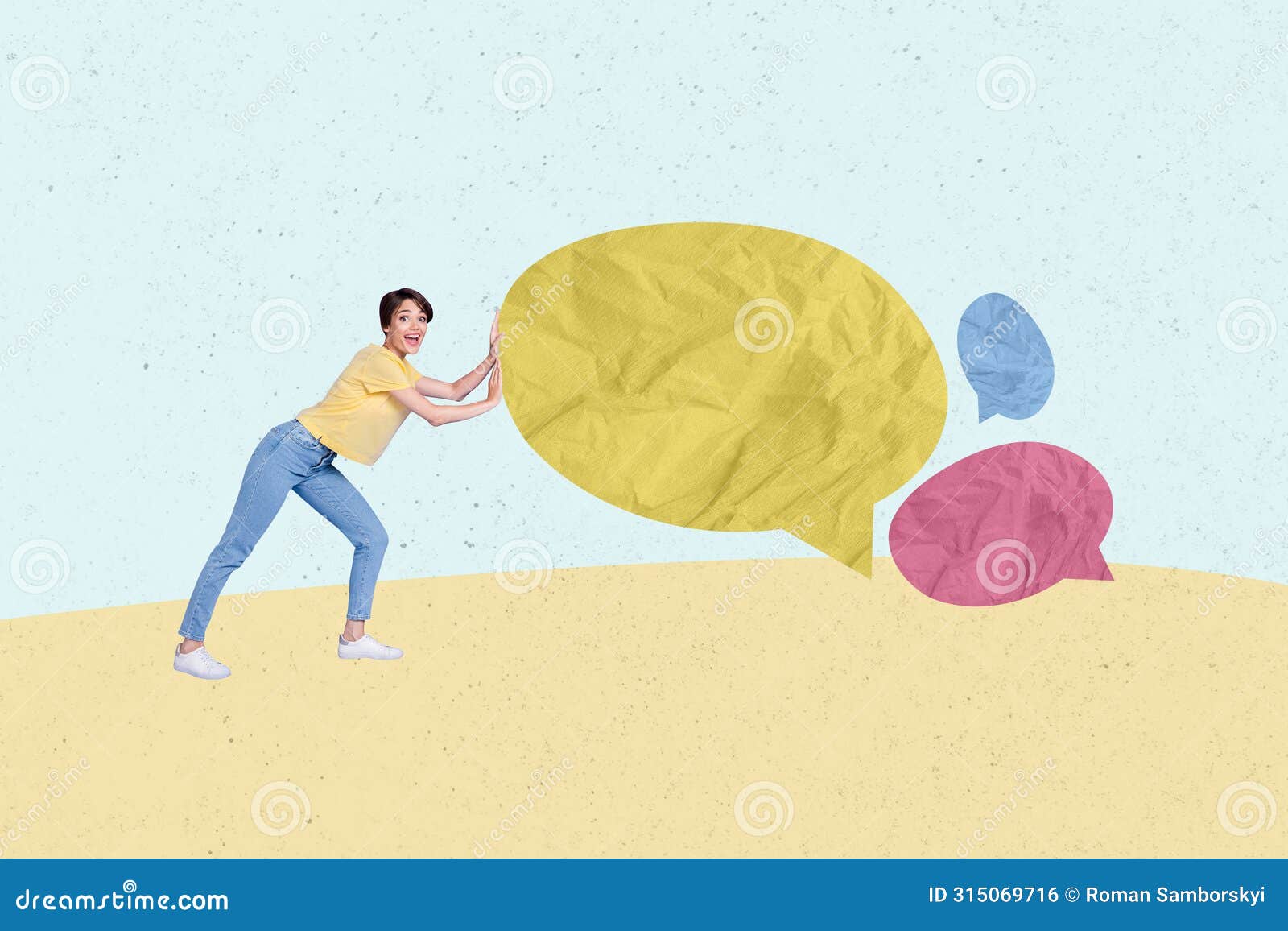 Trend Artwork Composite Sketch Image 3D Photo Collage of Attractive ...