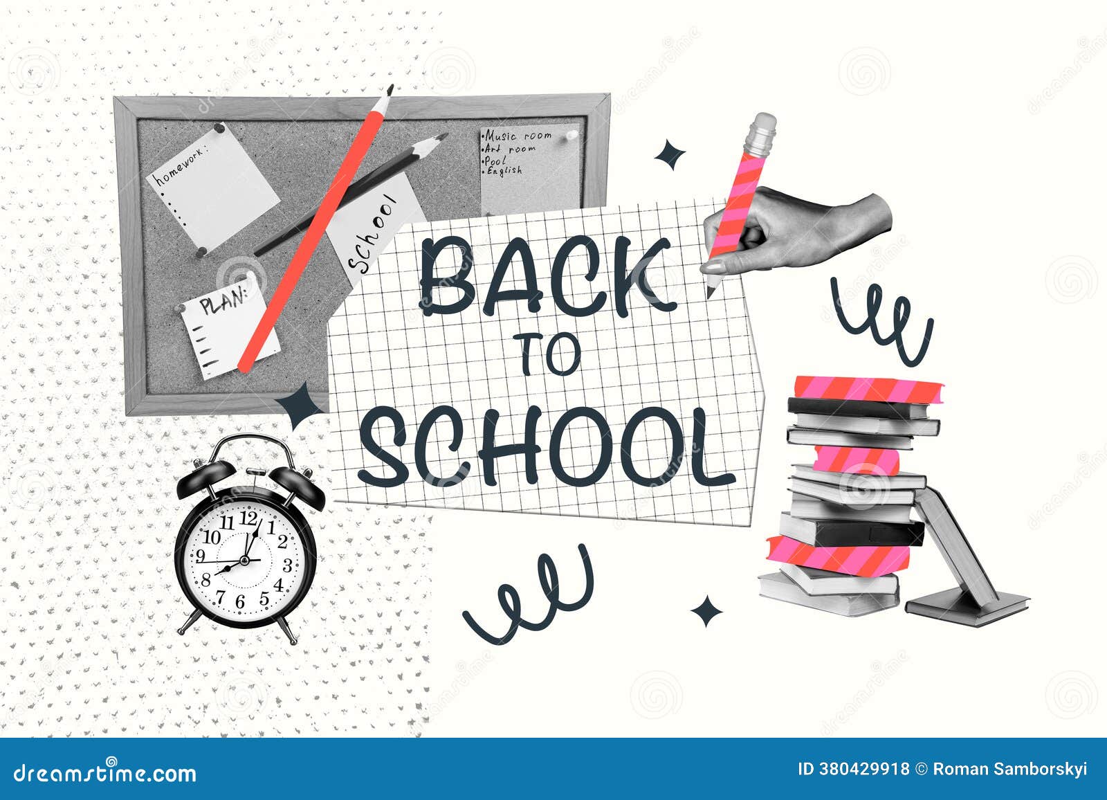 Fall Knowledge Day Collage Concept Illustration Of Funny Jumping Two ...