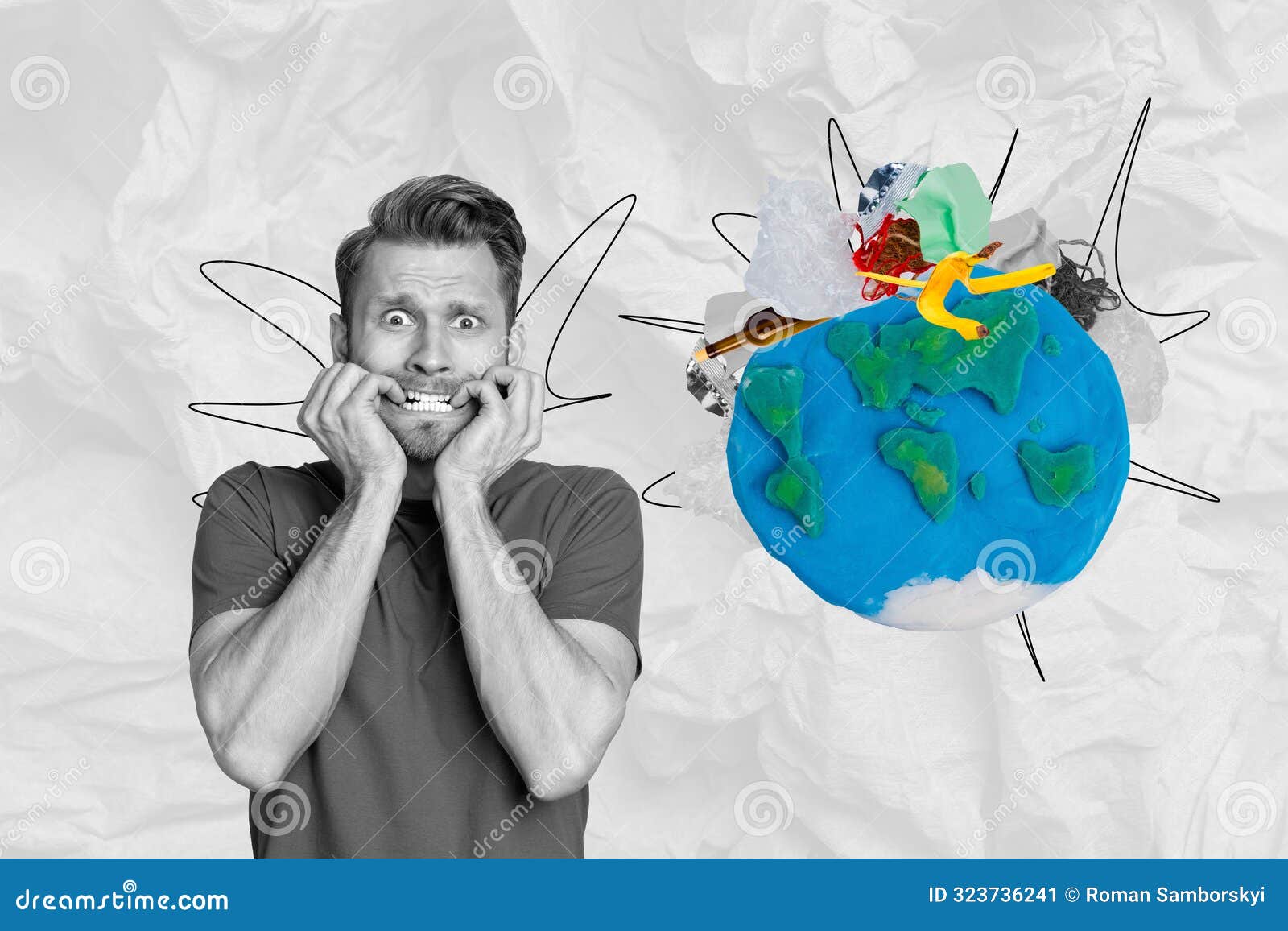 Trend Artwork Sketch Image Composite Collage of Ecological Change ...