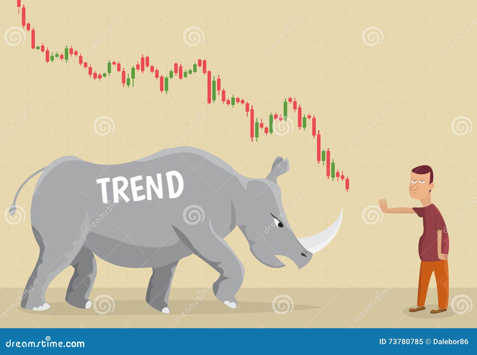 Trend as a rhino. stock vector. Illustration of forex - 73780785