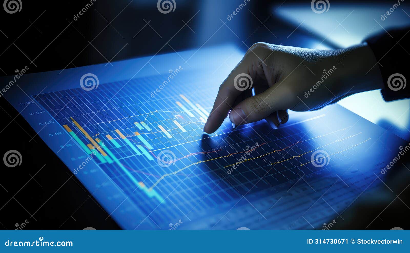 Trend blue graph stock illustration. Illustration of trendline - 314730671