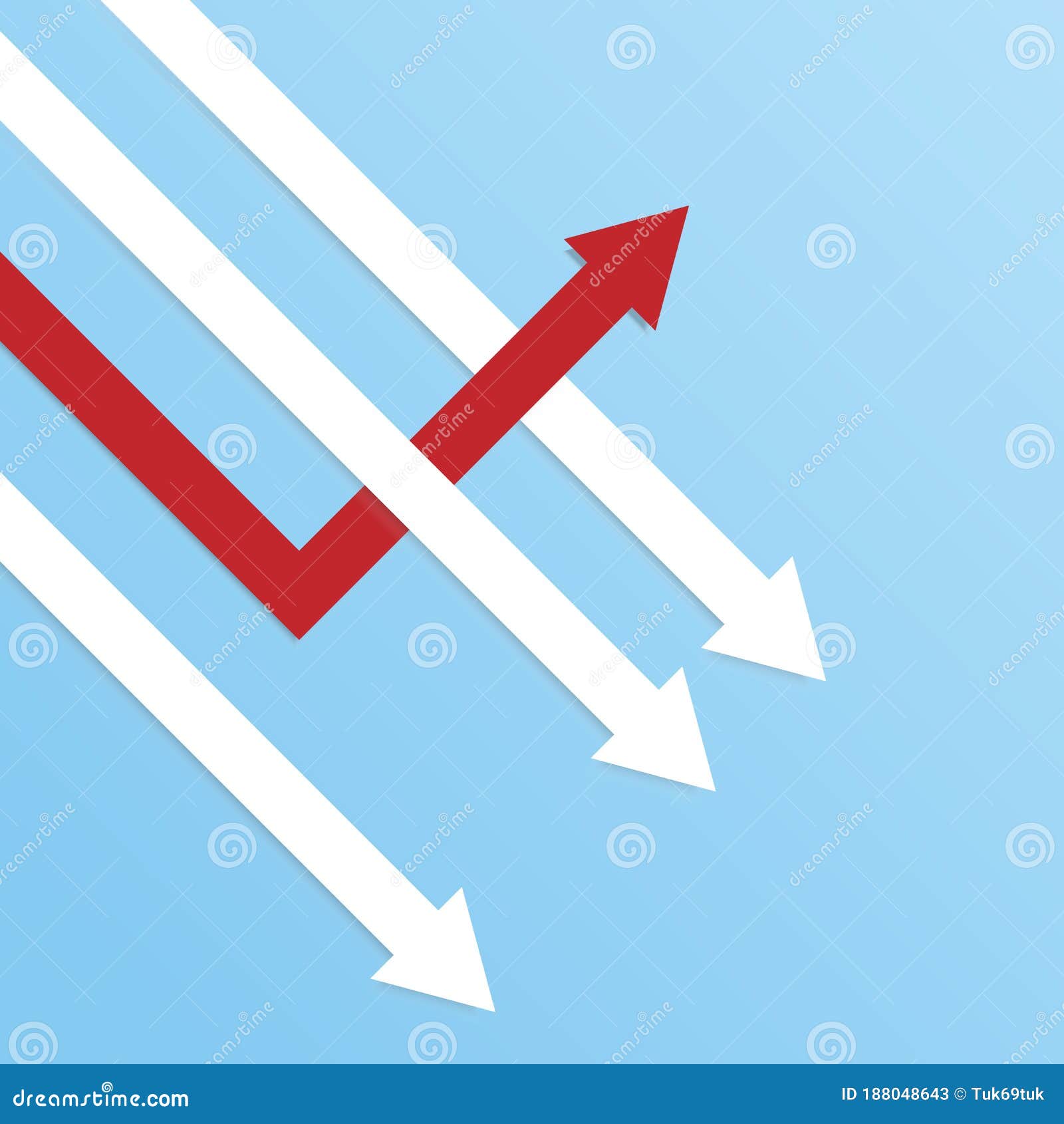 Trend, Change, Creativity and Competition Concept. Unique Red Arrow ...