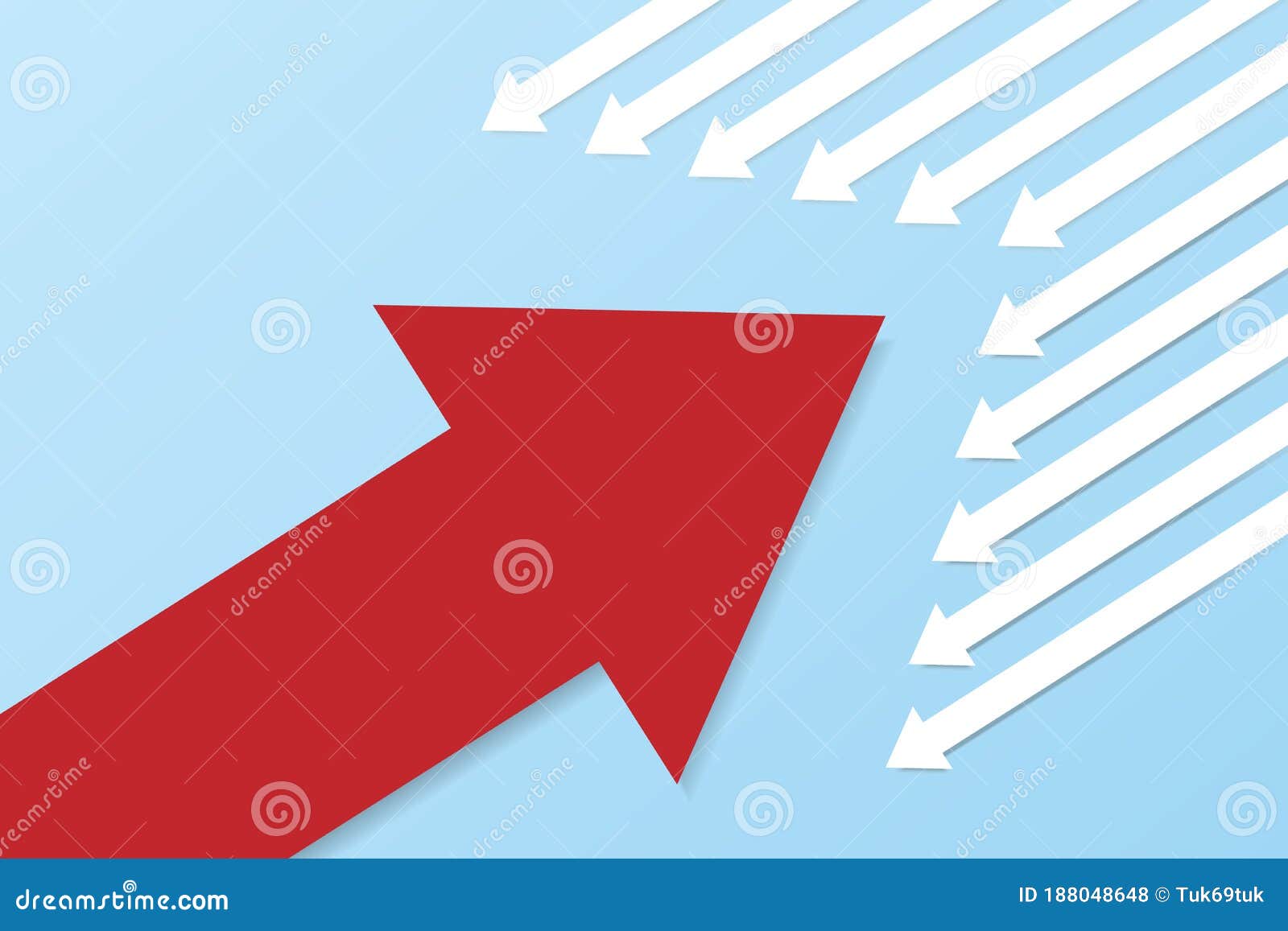 Red Arrow Changing Direction And White Ones. New Idea, Change, Trend ...