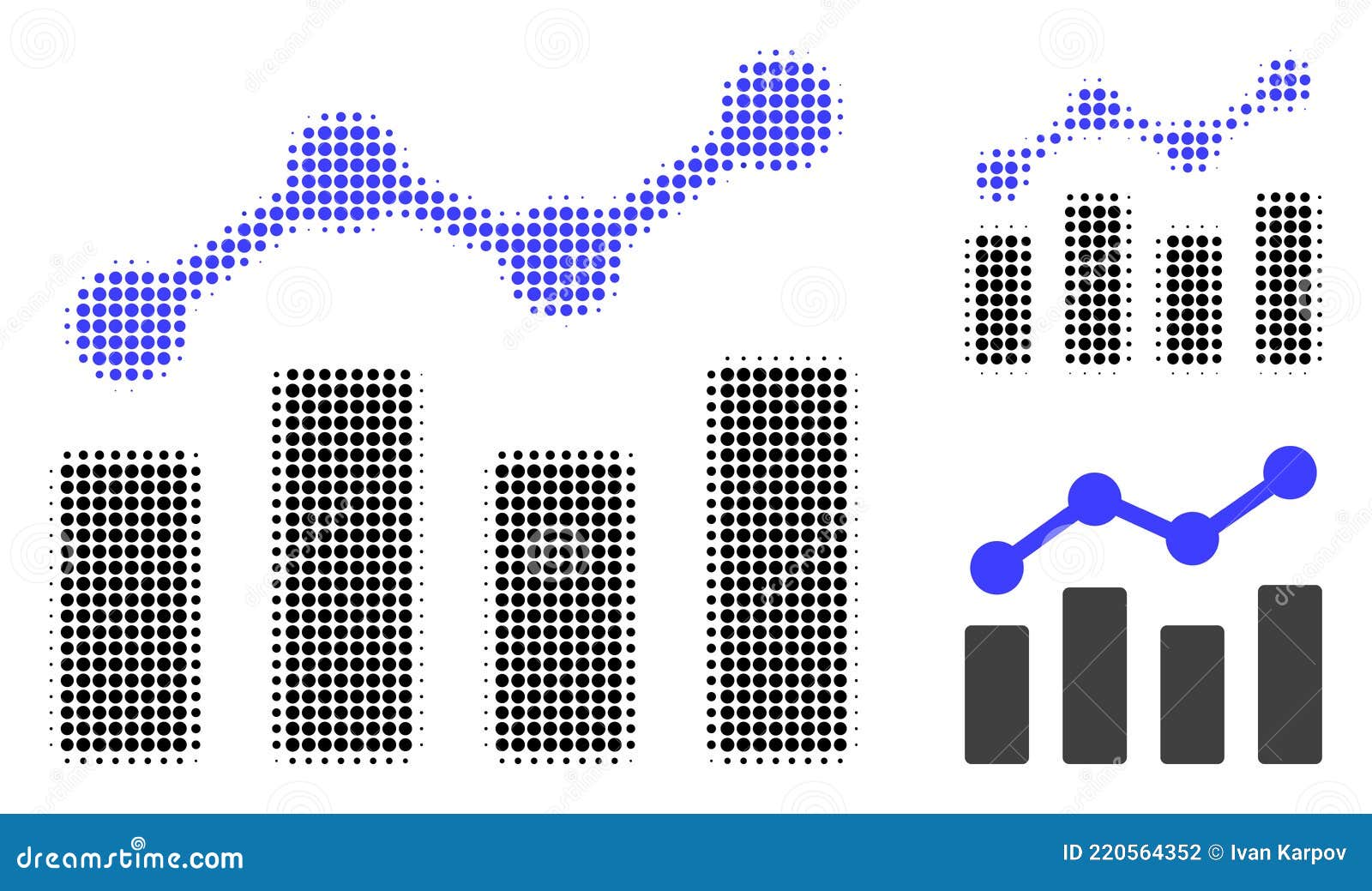 Trend Chart Halftone Dotted Icon Stock Vector - Illustration of ...